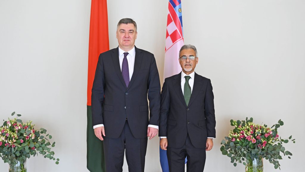 The President Milanović received the credentials from the Ambassadors ...